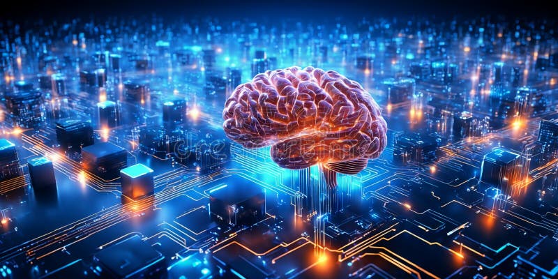 Artificial Intelligence Neurological Data Brain Stock Image - Image of ...