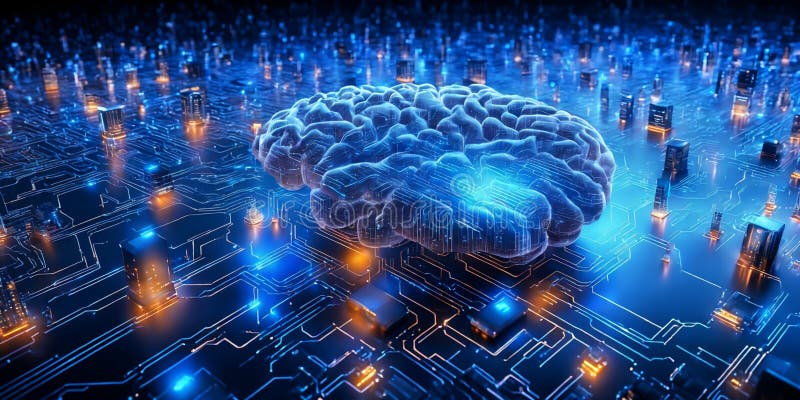 Artificial Intelligence Neurological Data Brain Stock Photo - Image of ...