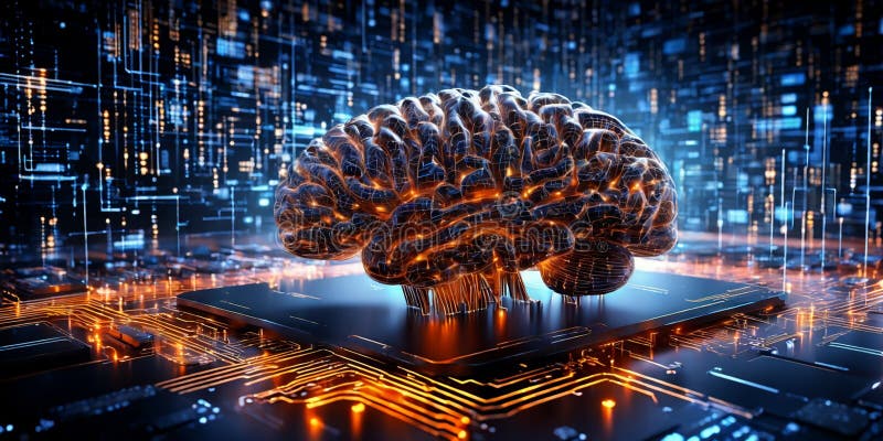 Artificial Intelligence Neurological Data Brain Stock Image - Image of ...