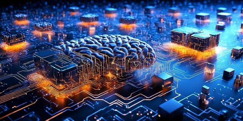Artificial Intelligence Neurological Data Brain Stock Photo - Image of ...