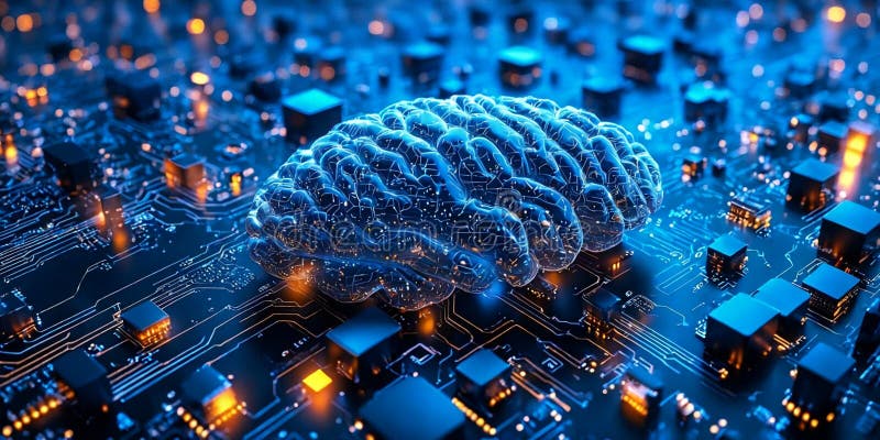 Artificial Intelligence Neurological Data Brain Stock Image - Image of ...