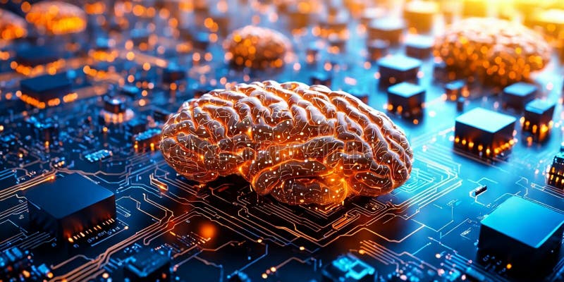 Artificial Intelligence Neurological Data Brain Stock Image - Image of ...