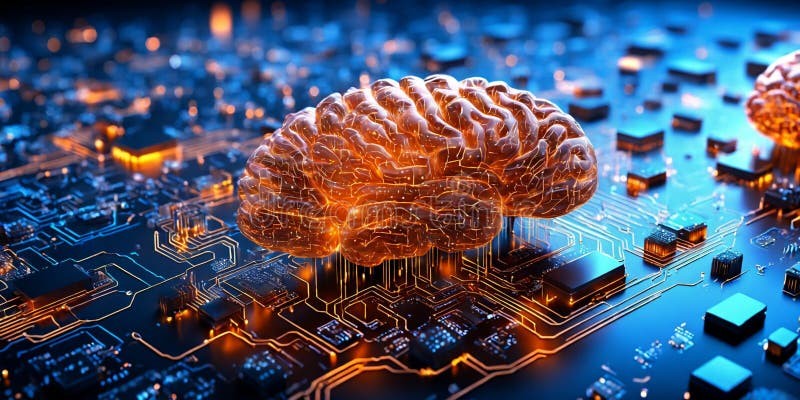 Artificial Intelligence Neurological Data Brain Stock Photo - Image of ...