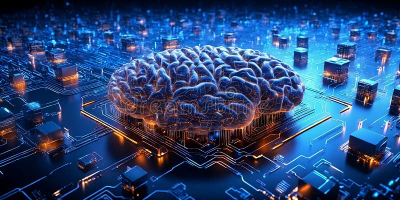 Artificial Intelligence Neurological Data Brain Stock Photo - Image of ...