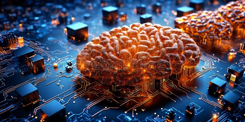 Artificial Intelligence Neurological Data Brain Stock Photo - Image of ...
