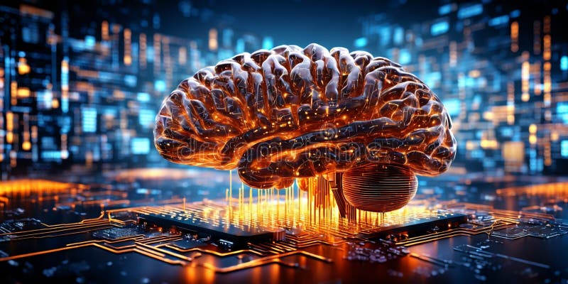 Artificial Intelligence Neurological Data Brain Stock Photo - Image of ...