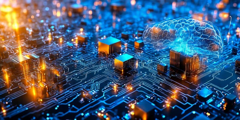 Artificial Intelligence Neurological Data Brain Stock Photo - Image of ...