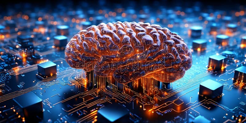 Artificial Intelligence Neurological Data Brain Stock Image - Image of ...
