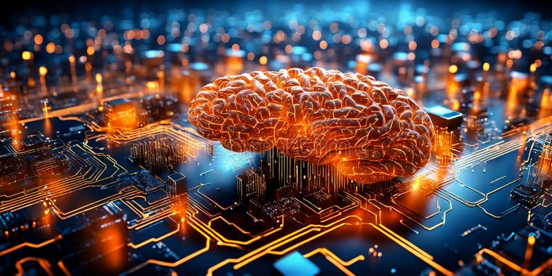 Artificial Intelligence Neurological Data Brain Stock Image - Image of ...