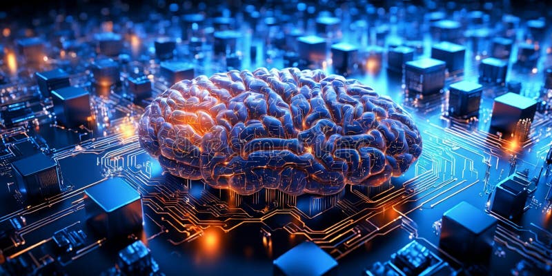 Artificial Intelligence Neurological Data Brain Stock Image - Image of ...