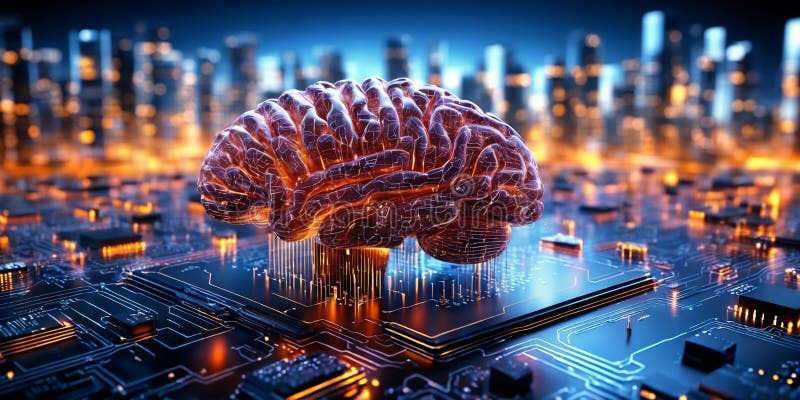 Artificial Intelligence Neurological Data Brain Stock Image - Image of ...