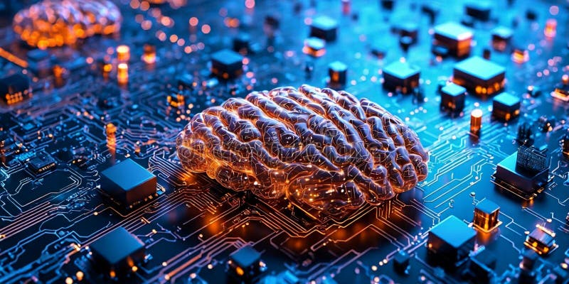 Artificial Intelligence Neurological Data Brain Stock Photo - Image of ...