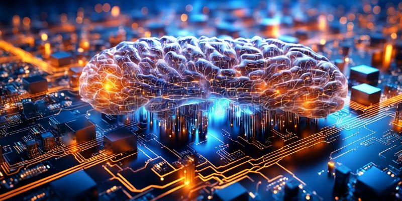 Artificial Intelligence Neurological Data Brain Stock Photo - Image of ...