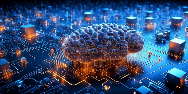 Artificial Intelligence Neurological Data Brain Stock Image - Image of ...