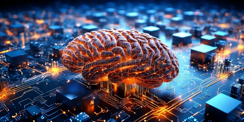 Artificial Intelligence Neurological Data Brain Stock Photo - Image of ...