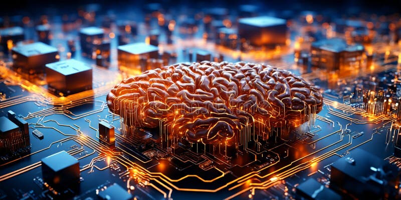 Artificial Intelligence Neurological Data Brain Stock Photo - Image of ...
