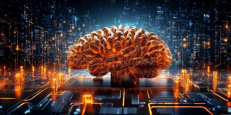 Artificial Intelligence Neurological Data Brain Stock Photo - Image of ...