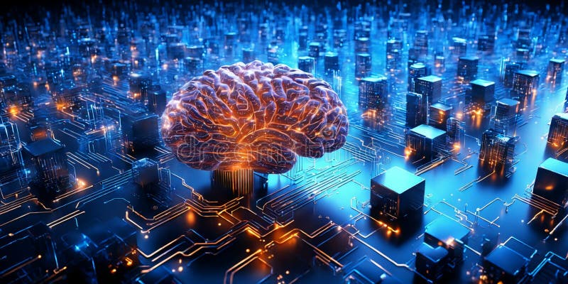 Artificial Intelligence Neurological Data Brain Stock Photo - Image of ...
