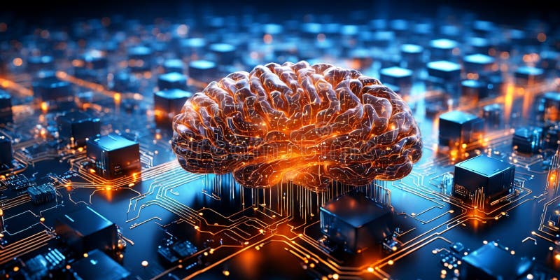 Artificial Intelligence Neurological Data Brain Stock Image - Image of ...