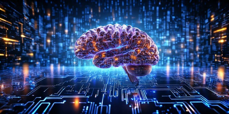 Artificial Intelligence Neurological Data Brain Stock Photo - Image of ...
