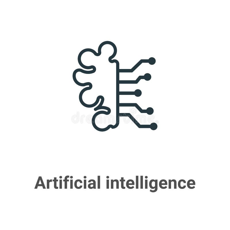 Artificial Intelligence Outline Vector Icon. Thin Line Black Artificial ...