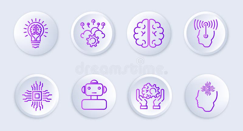 Artificial Intelligence Pictogram Icons. Vector Illustration Eps10 ...