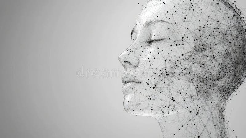 Artificial Intelligence: Plexus Connecting Dots Forming Human Face ...