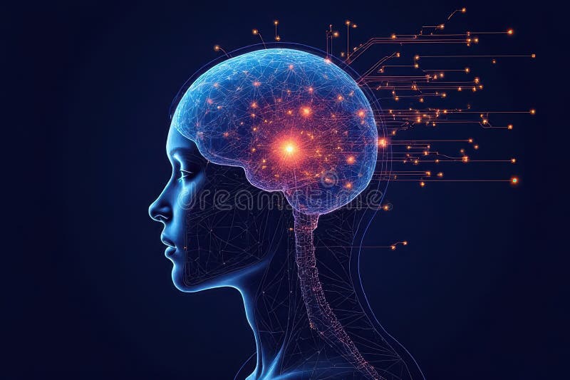 Artificial Intelligence Potential through AI Core Stock Illustration ...