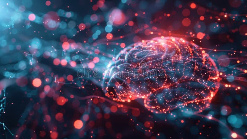 Artificial Intelligence Processing Big Data As a Glowing Digital Brain Stock Photo - Image of ...