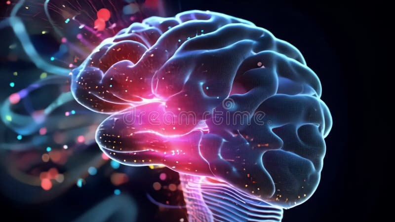 Human Brain Processing Big Data Generating Futuristic Colorful Lights ...