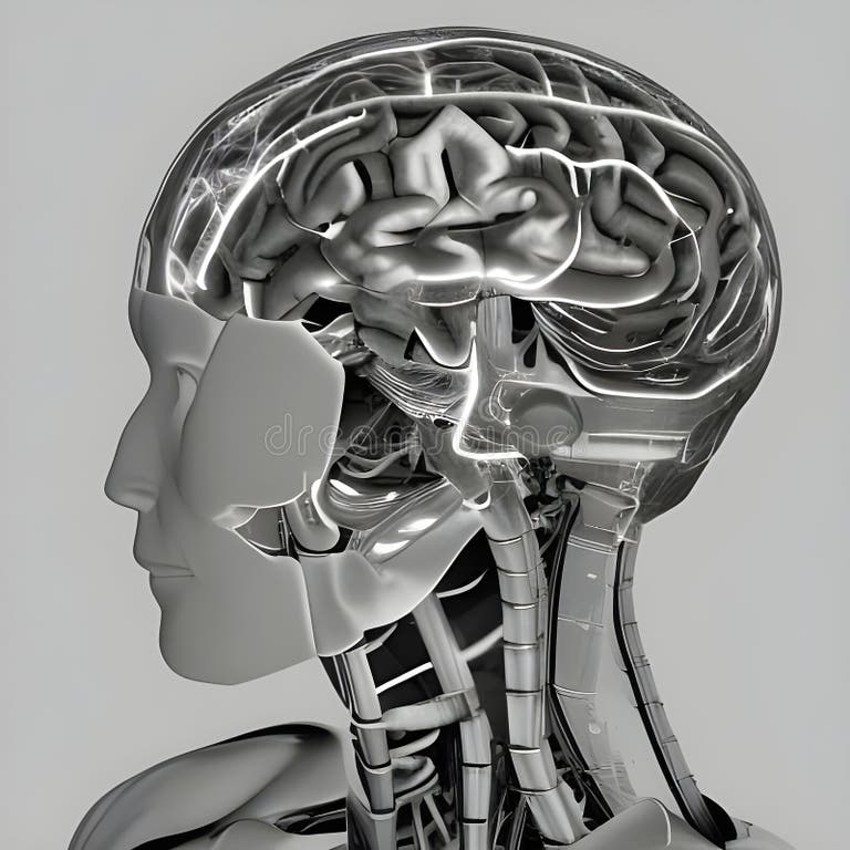 Artificial Intelligence, Processing Big Data, Digital Brain, Created with AI Generator Stock ...