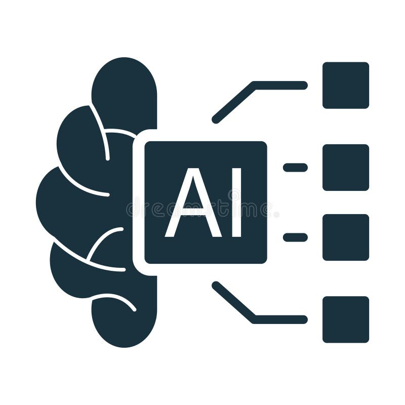 Artificial Intelligence Processing Data with Brain and Algorithm Stock ...