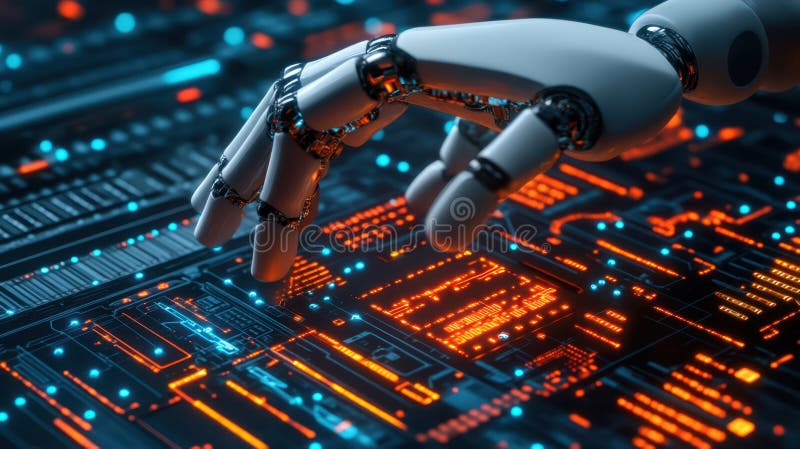 Artificial Intelligence Processing Data on a Futuristic Computer System Stock Photo - Image of ...