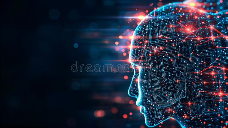 Artificial Intelligence is Processing Data Represented by Glowing ...