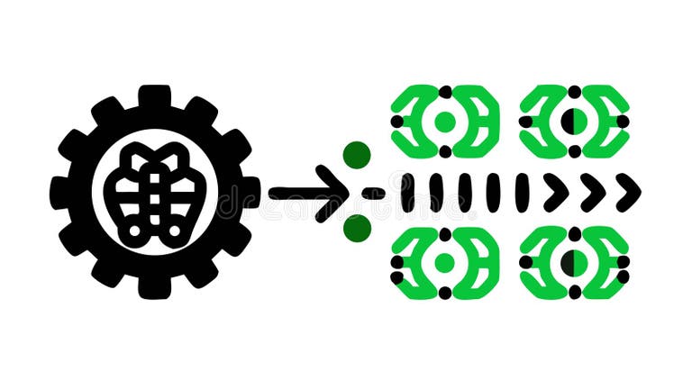 Artificial Intelligence Processing, Machine Learning Insights, Cognitive Computing. Vector ...