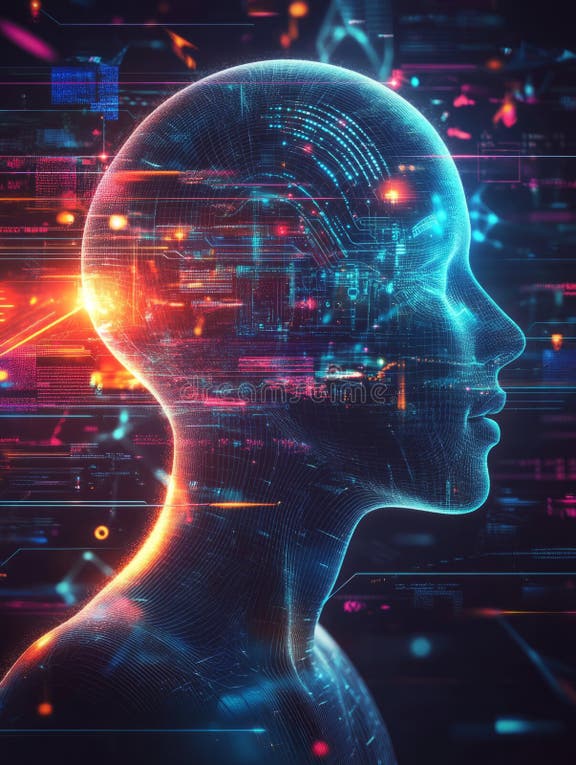 Artificial Intelligence Processing Sound Wave Data Stock Illustration ...