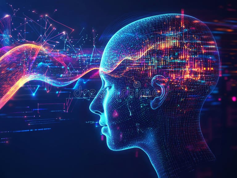 Artificial Intelligence Processing Sound Wave Data Stock Illustration ...