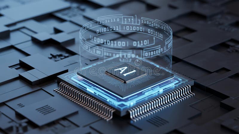 A Close-up View of a Black Artificial Intelligence Processor Chip Stock ...