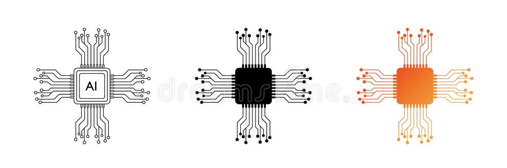Artificial Intelligence Processor Chip Icon Stock Illustrations – 6,568 ...