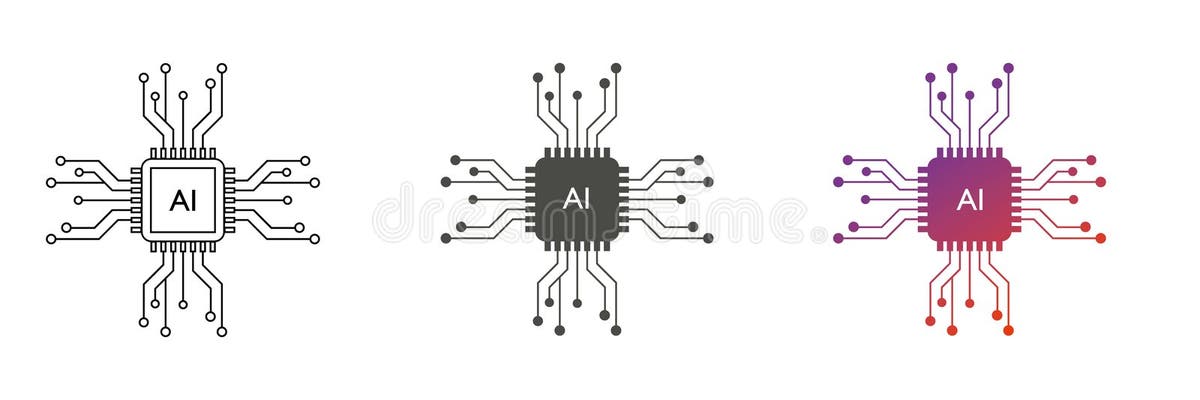 Artificial Intelligence Processor Chip Icon Stock Illustrations – 6,568 ...