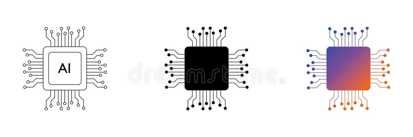 Artificial Intelligence Processor Chip Icon Stock Illustrations – 6,568 ...