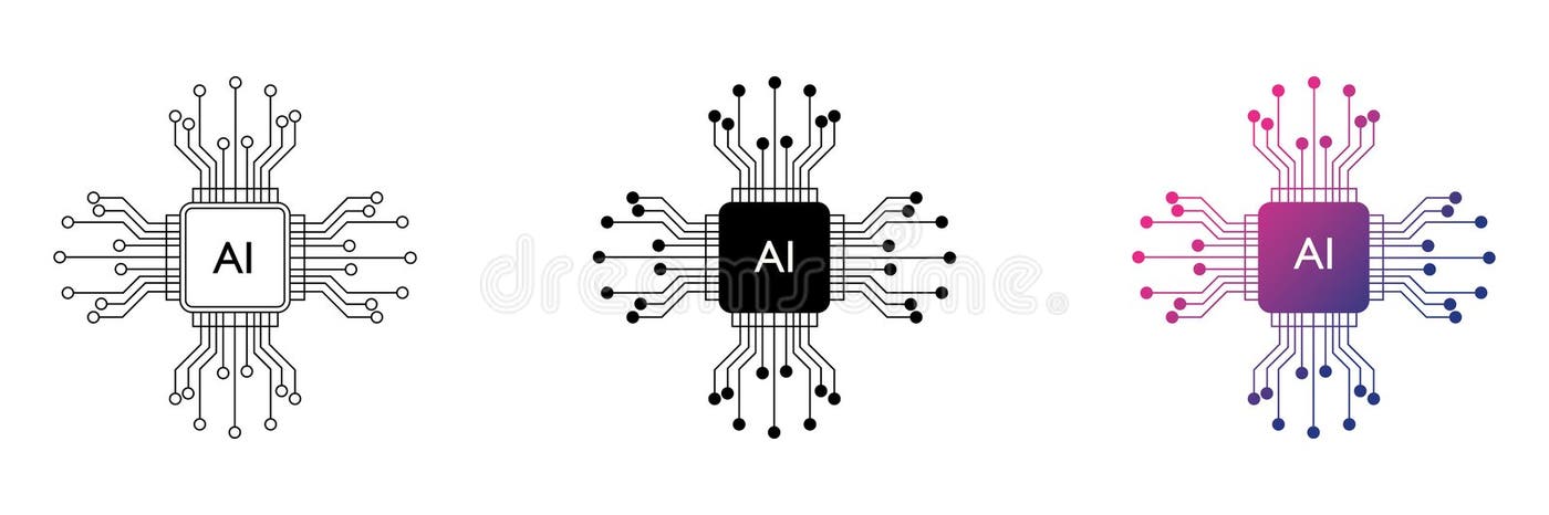 Artificial Intelligence Processor Chip Icon Stock Illustrations – 6,568 ...