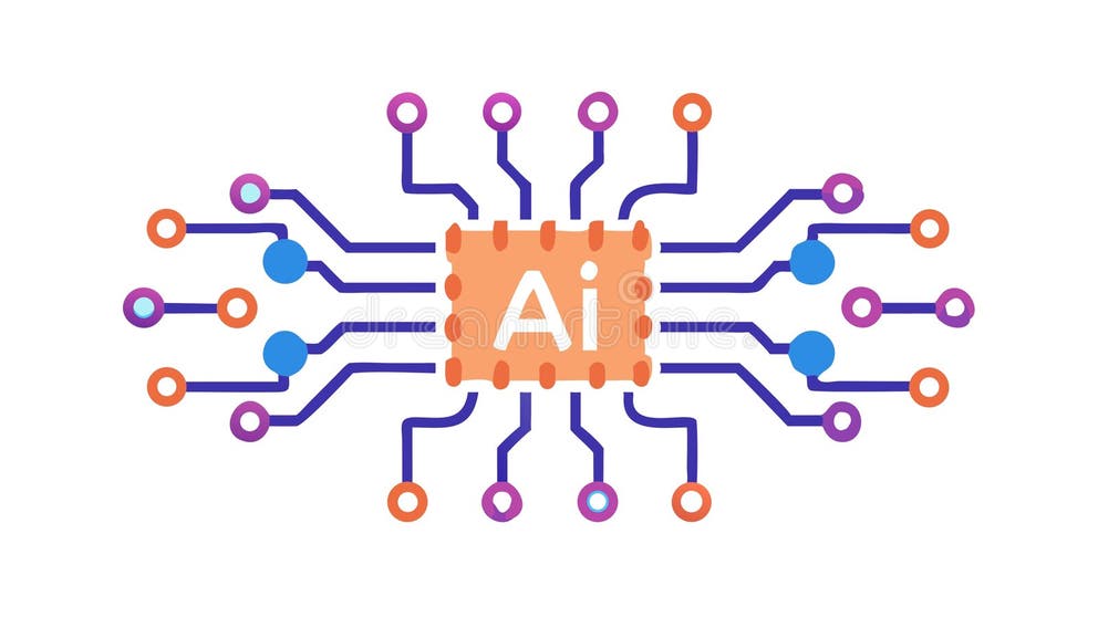 Artificial Intelligence Processor Chip with Neural Pathways, Vector ...
