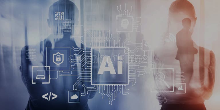 Artificial Intelligence Processor Concept. AI Big Data Array Stock ...