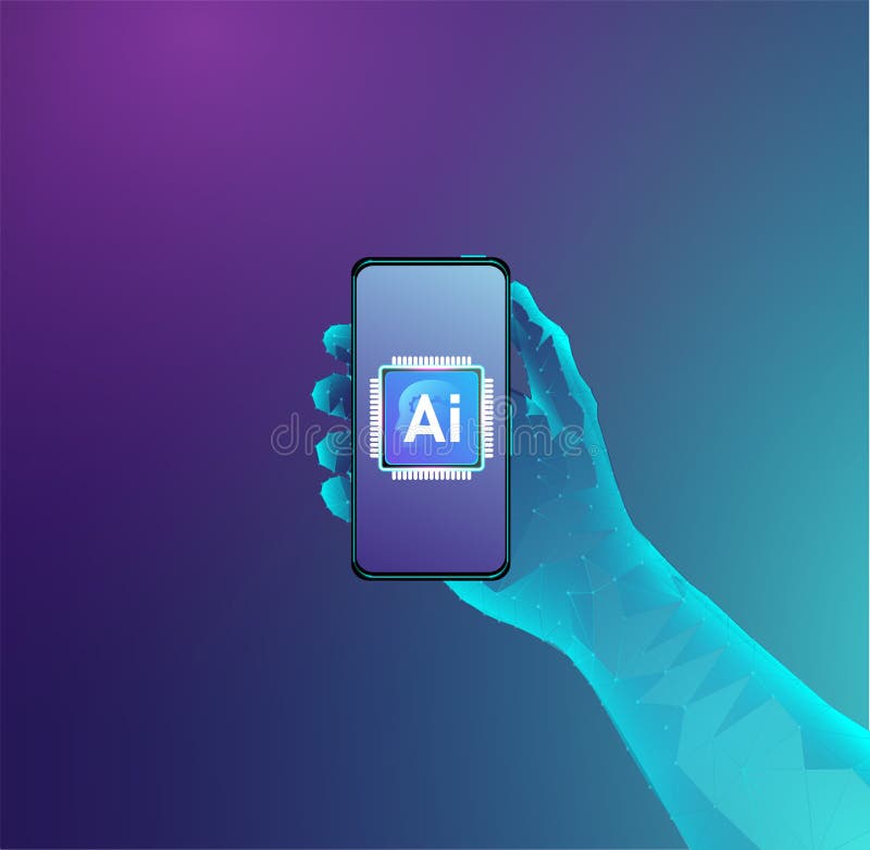 Artificial Intelligence Processor on Holding Phone Concept Design, Ai ...