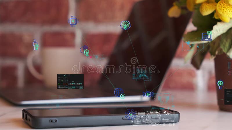 Artificial Intelligence Quantum Computer Technology Concept. Stock ...