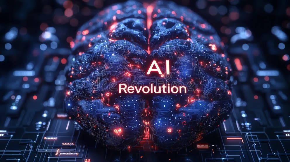 Artificial Intelligence Revolution Visualized with a Brain-shaped ...