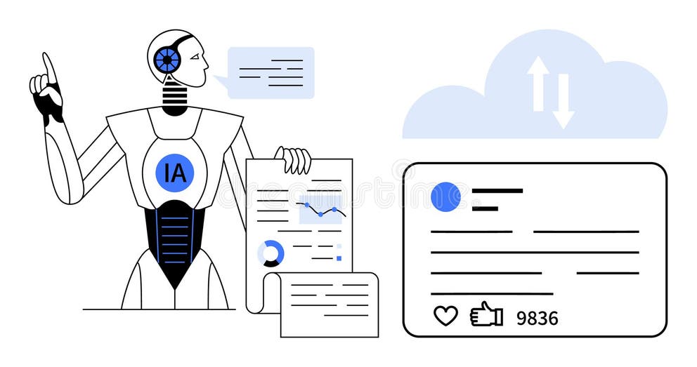 Artificial Intelligence Robot Analyzing Data and Contributing Insights ...