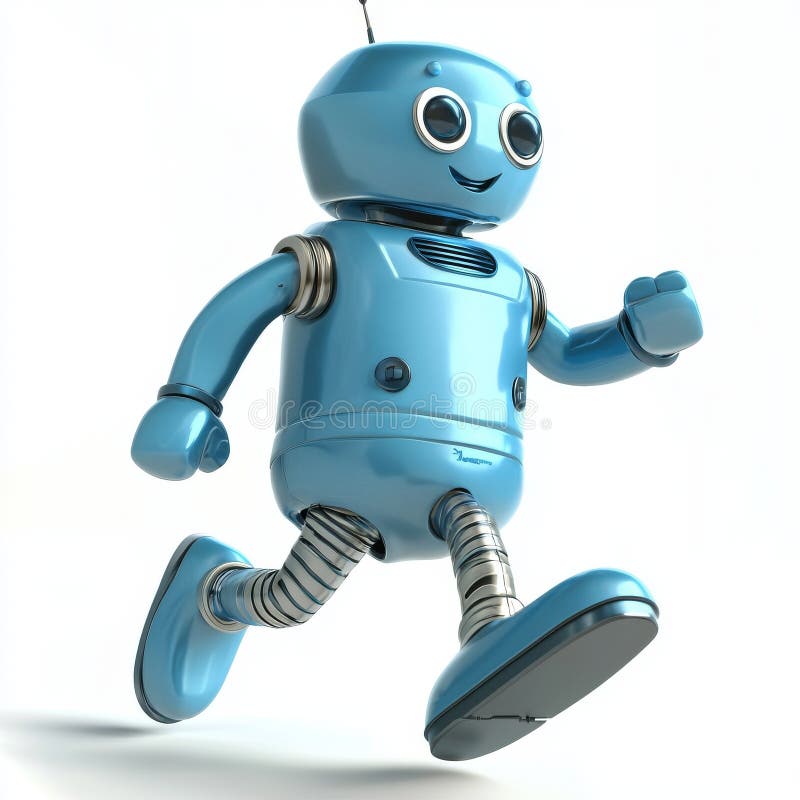 Artificial Intelligence Robot or Blue Robot Assistant Stock Image ...