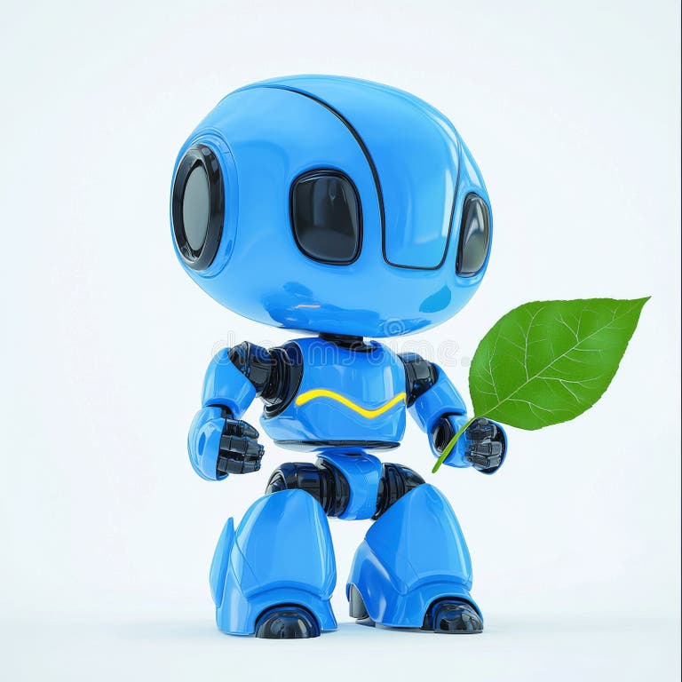 An Artificial Intelligence Robot or a Blue Robotic Assistant Stock Photo - Image of generated ...